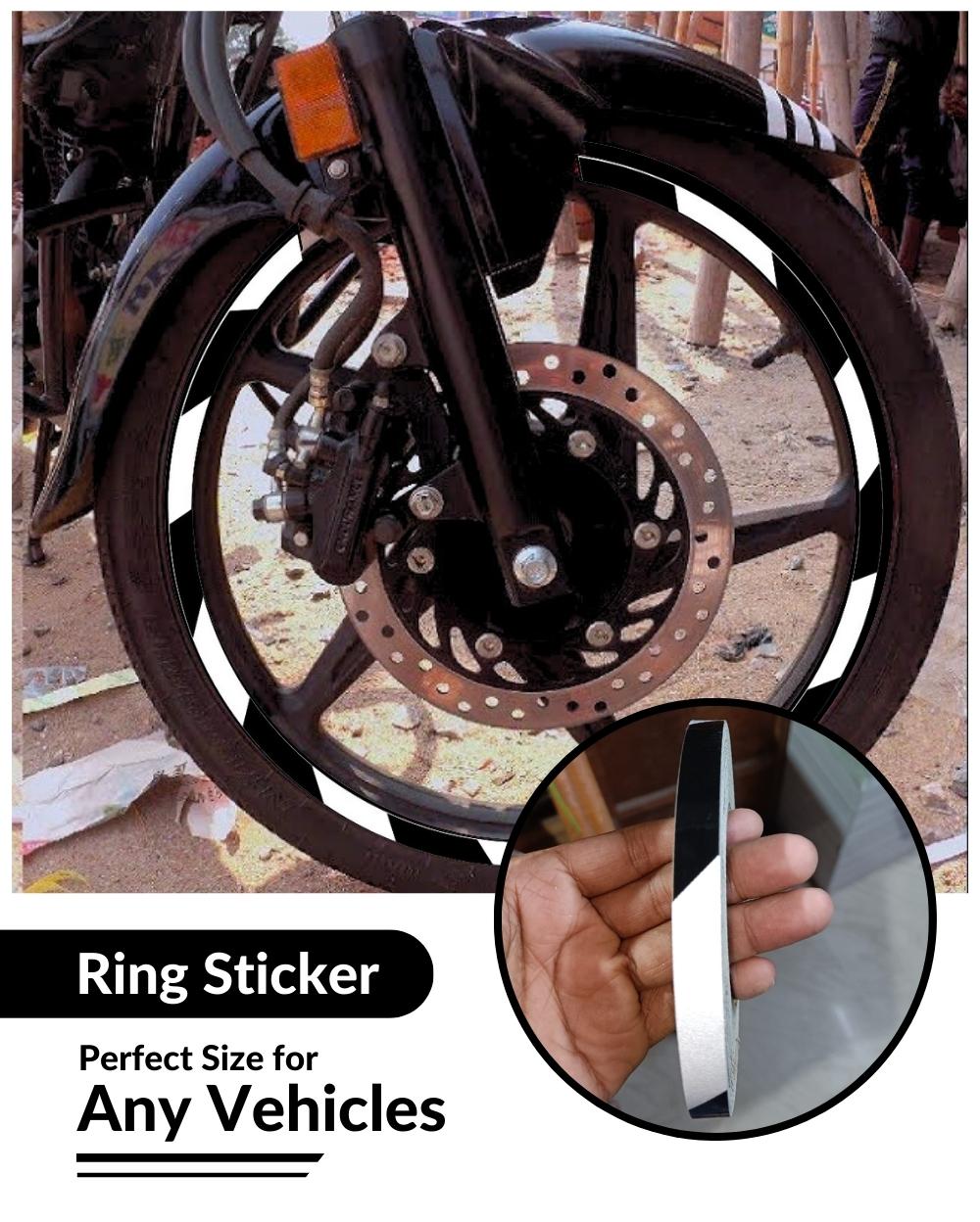Bike Ring Creative Vinyl Radium Sticker ( Black & White Color ...